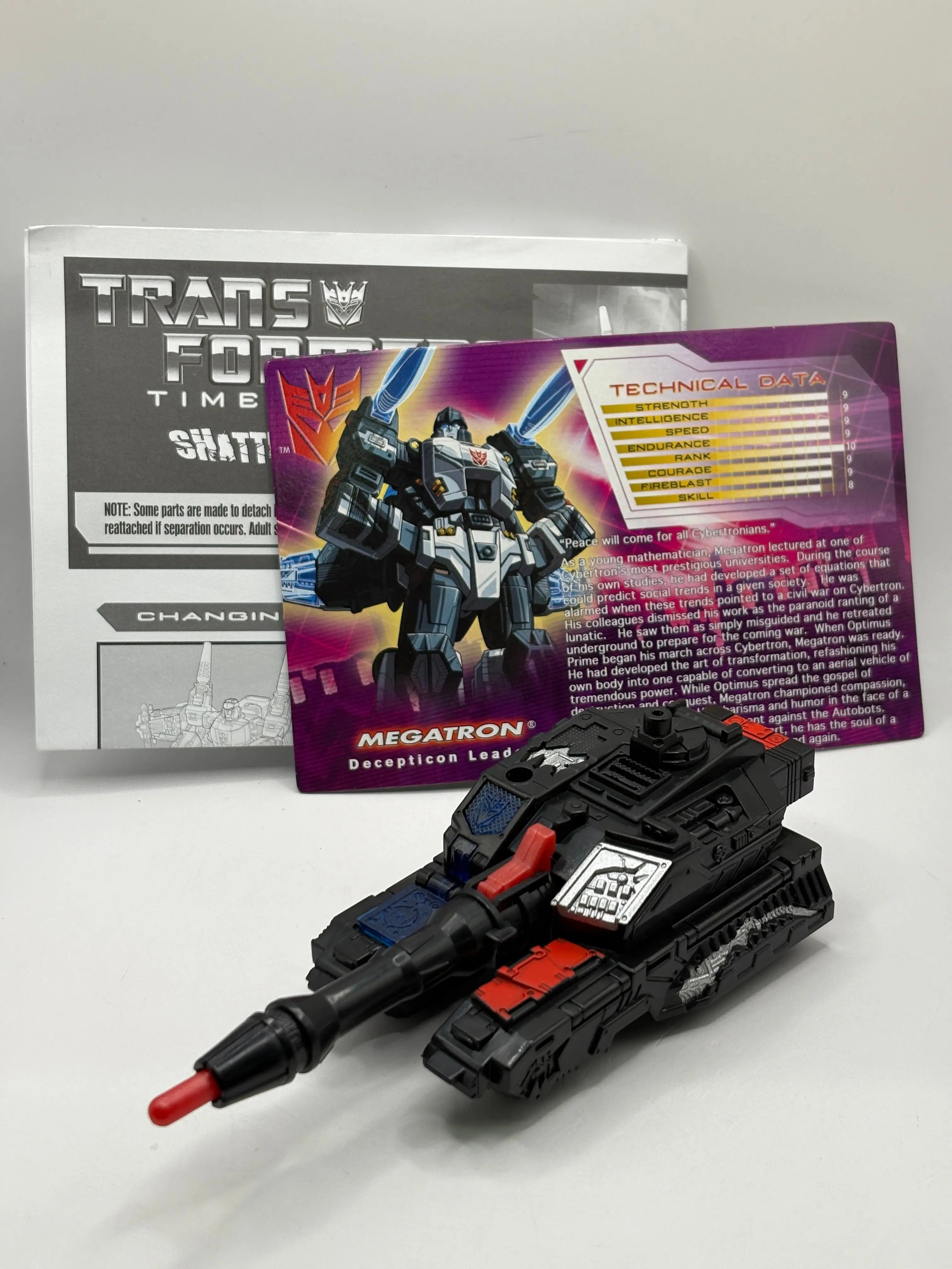 2008 Botcon Transformers Shattered Glass Megatron Tank Loose with Card ...