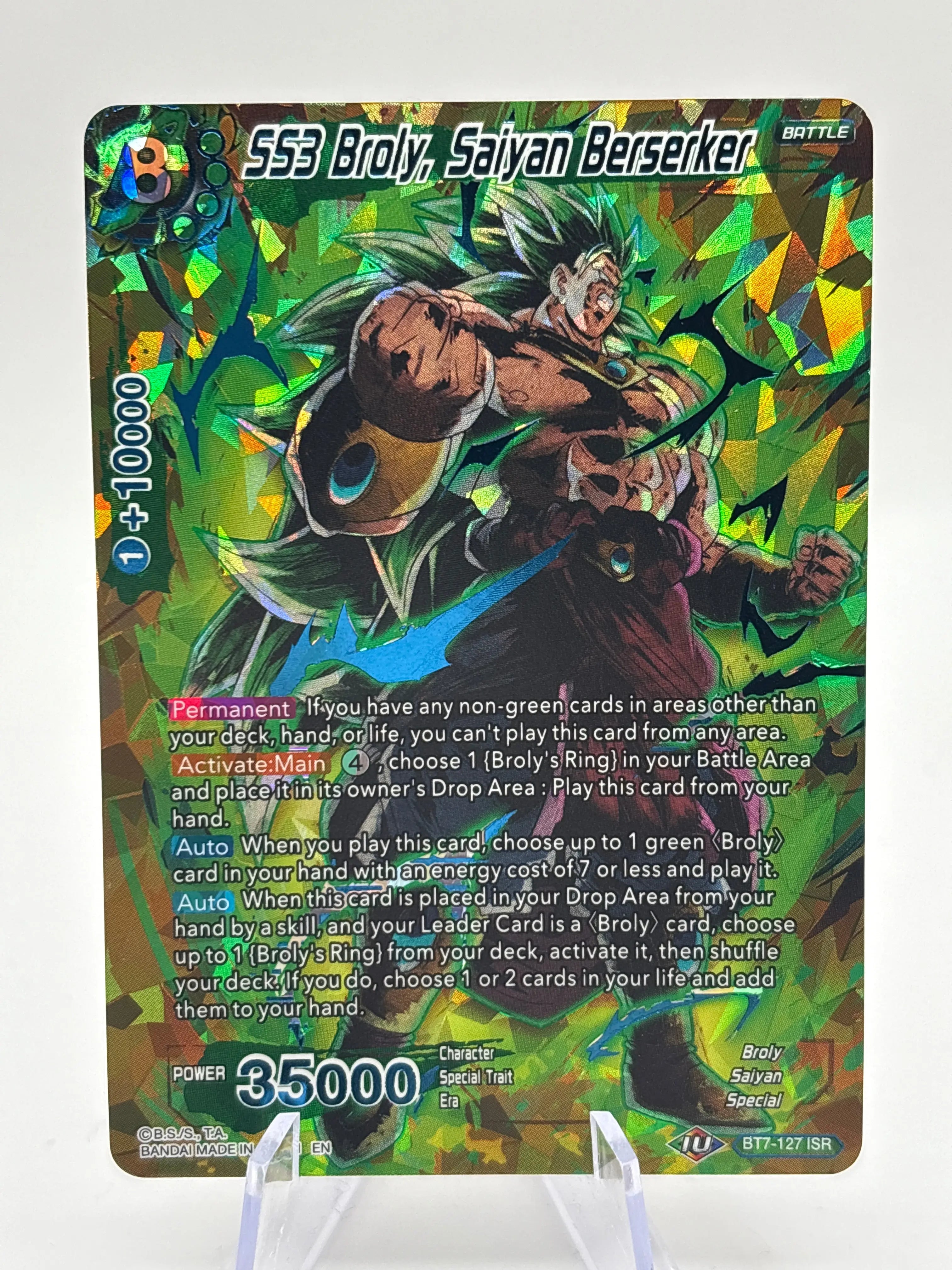 Dragon Ball Super Card Game - SS3 Broly, Saiyan Berserker BT7-127 ISR ...