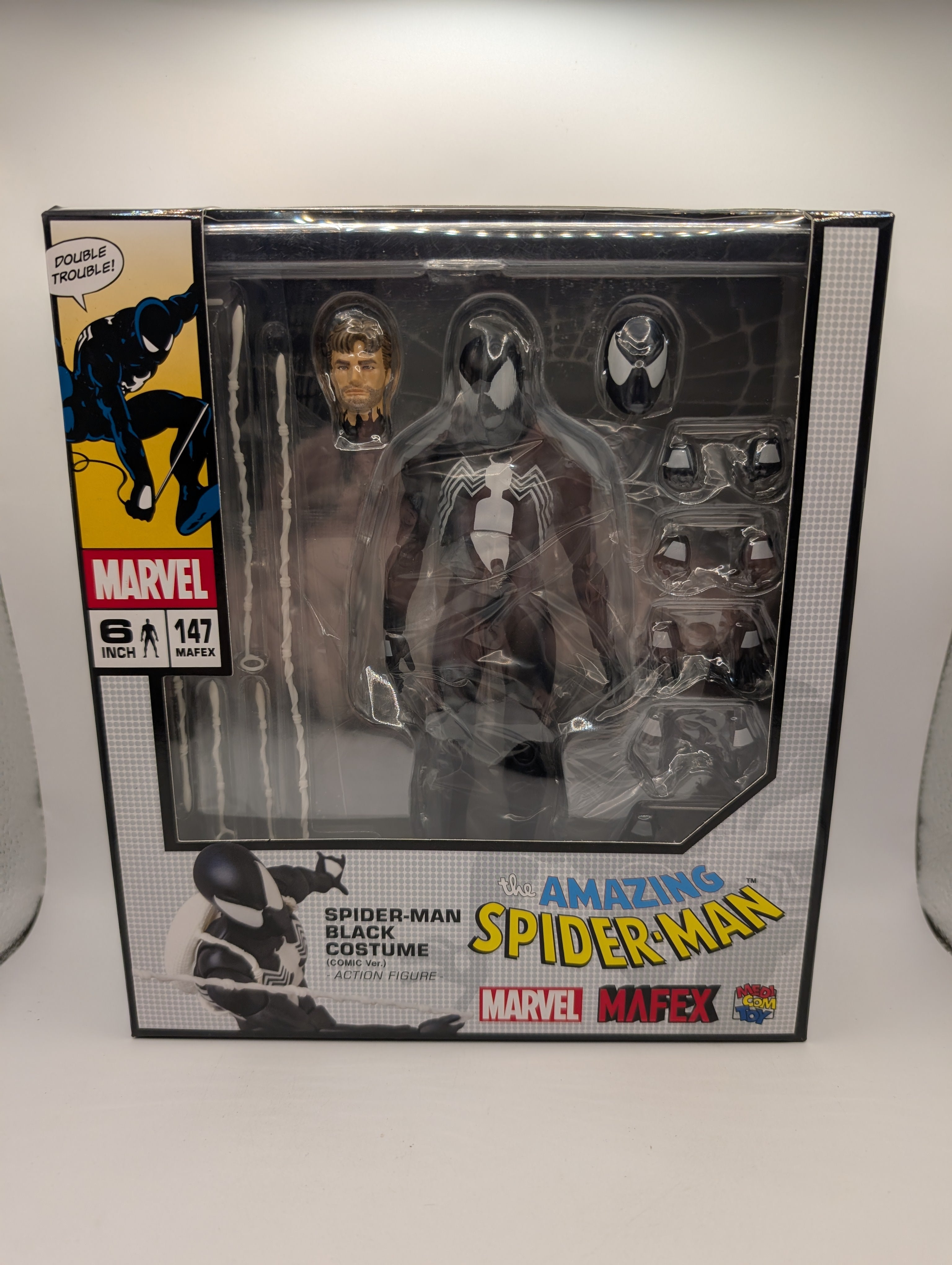 MAFEX Black Suit SPIDER-MAN Symbiote/Secret Wars COMIC Ver. No.147 Act ...